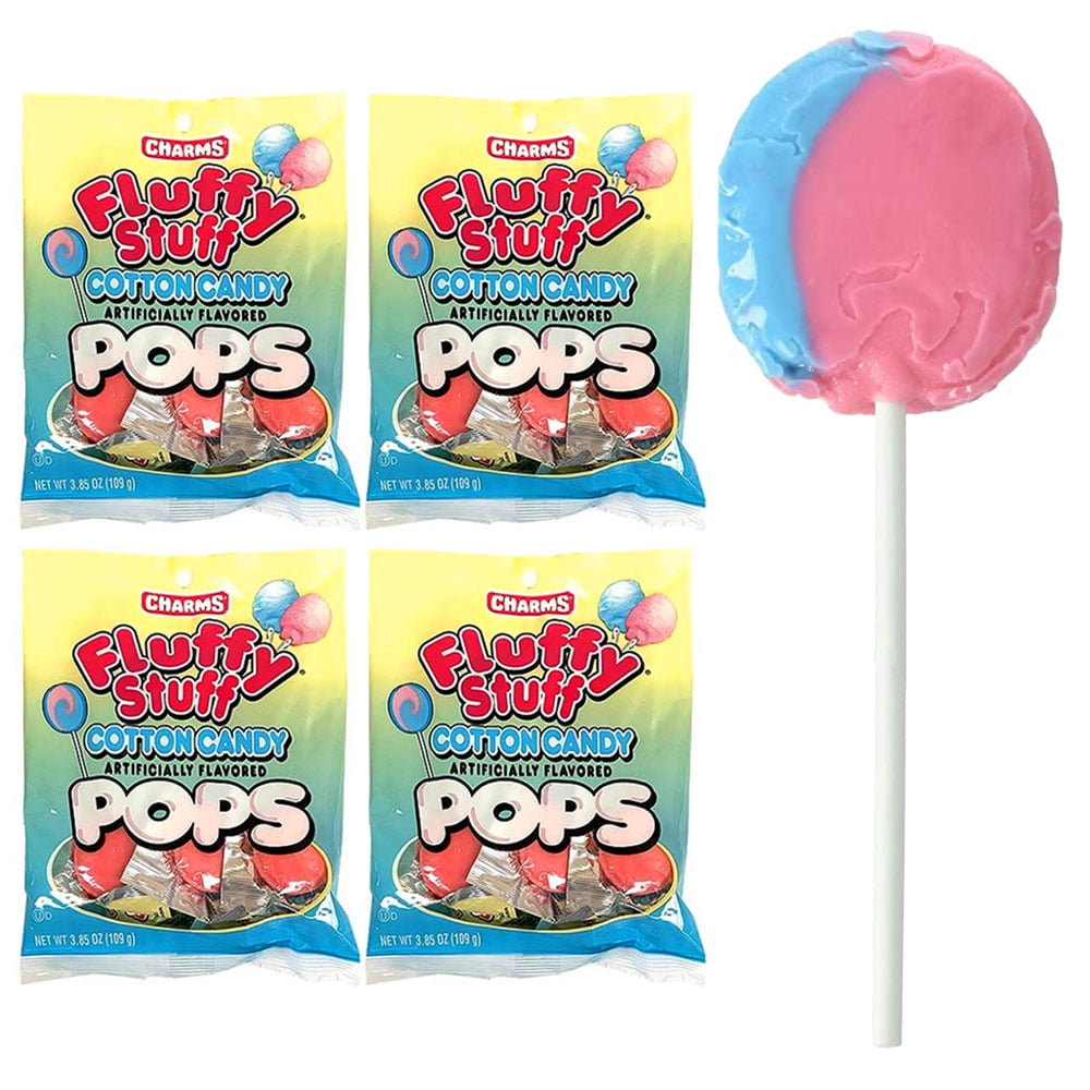 Generic Charms Cotton Candy Lollipops, Individually Wrapped, 4 Bags, 15 ...