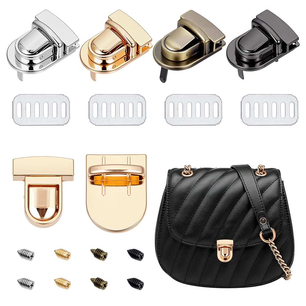 4 Bags 4 Colors Tuck Lock Clasp Duty Spring-Loaded Fastener Metal Clasp ...