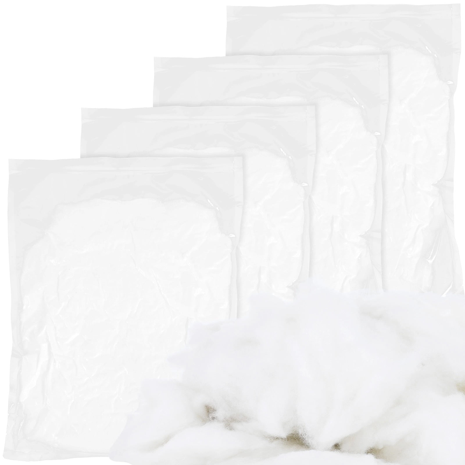 4 Bags Polyfill Stuffing Polyester Fiber 2.2lb, Pillow Couch Stuffed ...