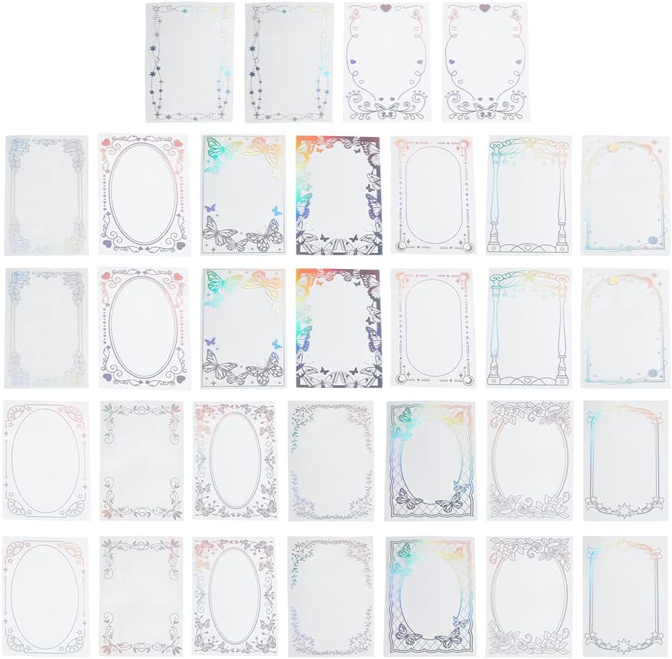 4 Bags 4 Styles PET Transparent Floral Frame Adhesive Decorative ...