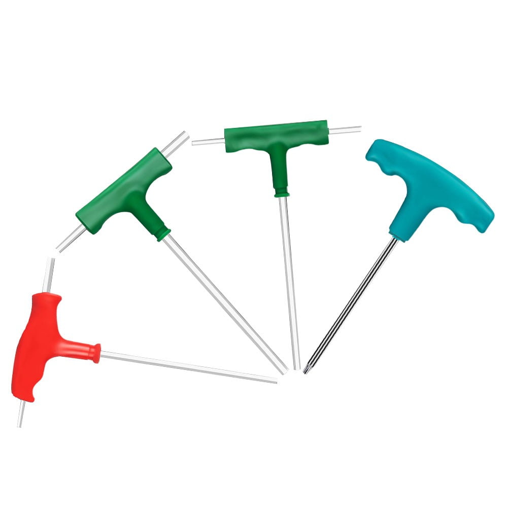 4*Ball Head T-Shape Hex Wrench Hexagonal Wrench Plastic Handle Flat ...