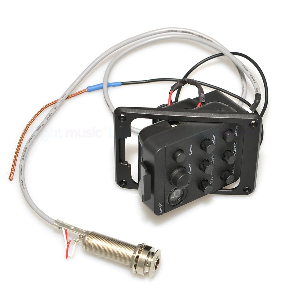 4 Band Acoustic Guitar Pickup Preamp EQ Tuner Piezo Mic Beat For Presys ...