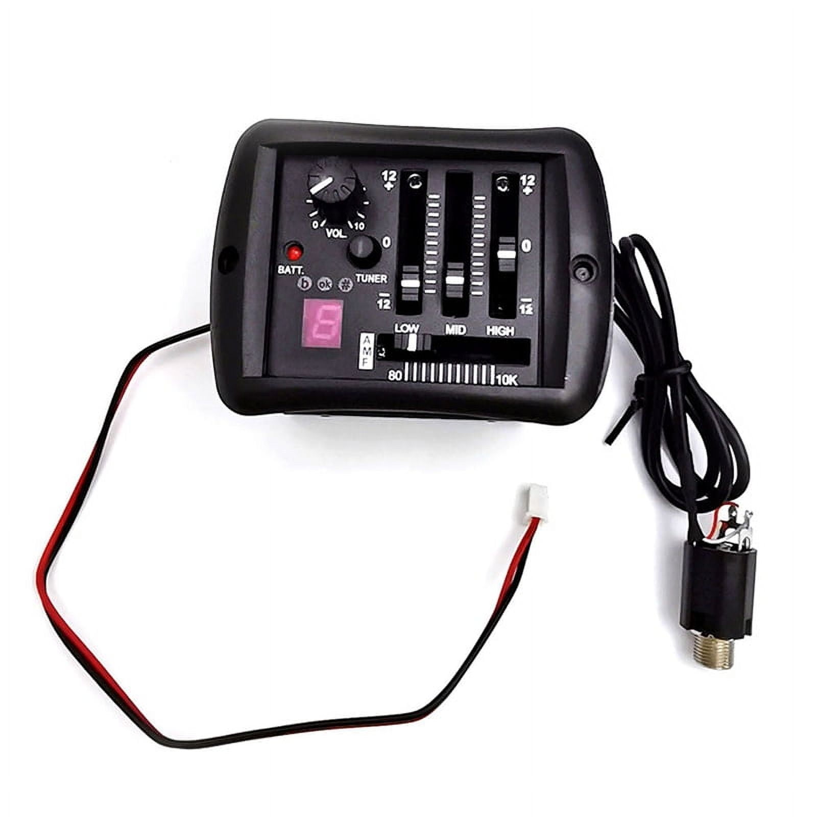 4 Band Acoustic Guitar Preamp EQ Equalizer Piezo Pickup with Tuner ...