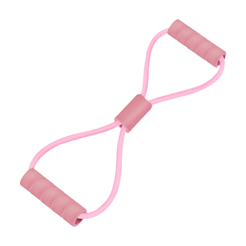 [4 Bar Handles] Upgrade 25 Pounds - Fairy Pink 8-Shaped Puller To Open Shoulders, Back, Chest ...