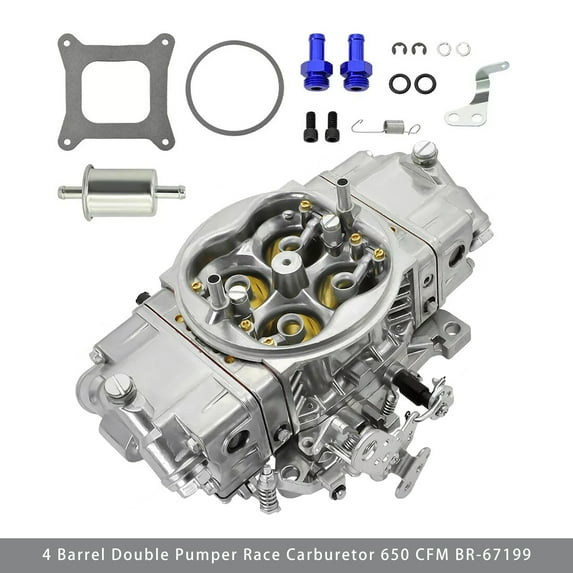 4 Barrel Double Pumper Race Carburetor 650 CFM BR-67199 - Walmart.com