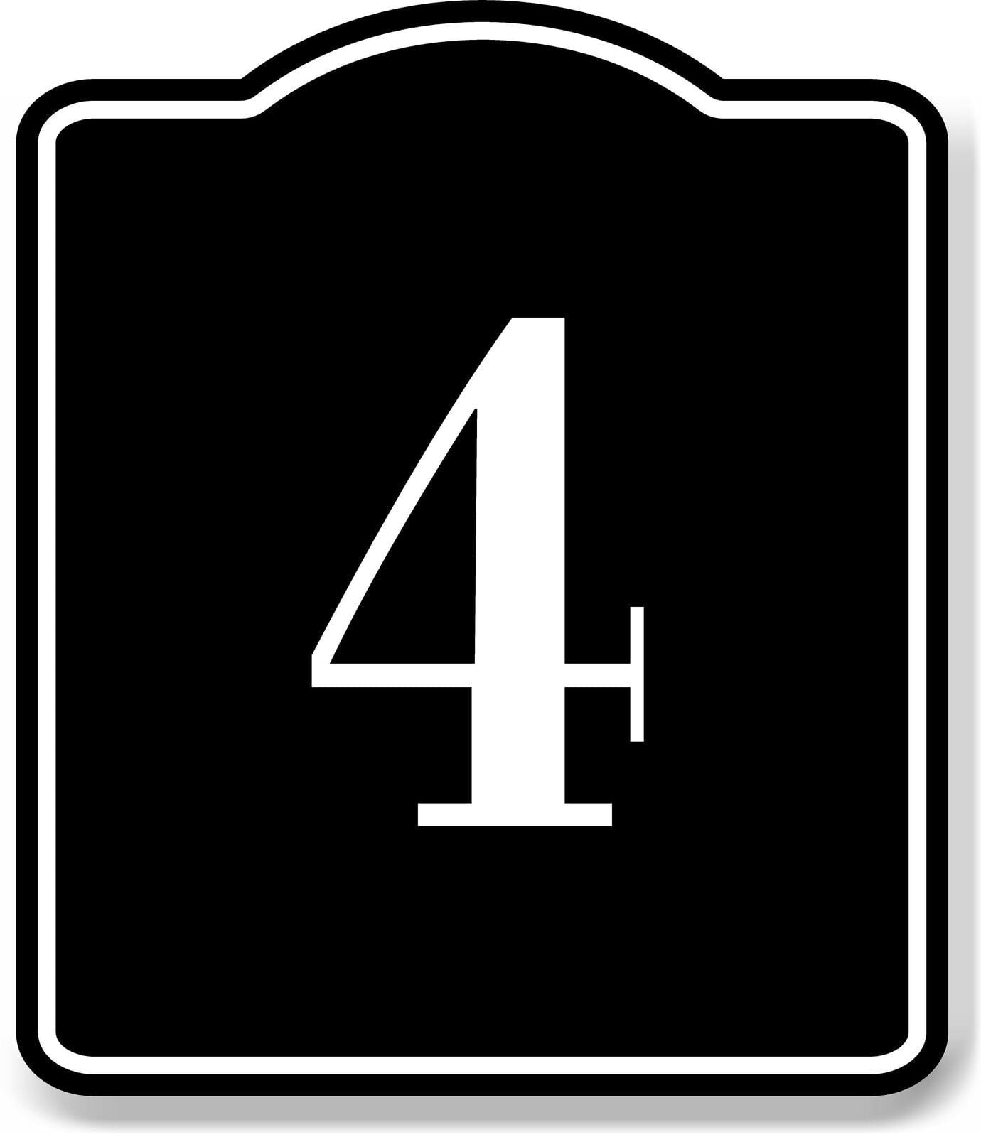 4 Bay Garage Door Plate Field Lane Gate Number BLACK Aluminum Composite ...