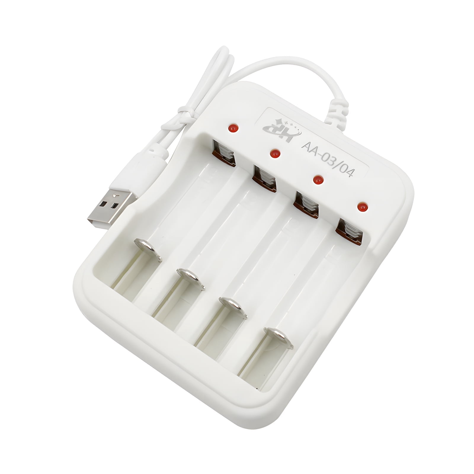 4 Bay Universal USB Battery Charger, 1.5V li ion & 1.2V NiMH/NiCD AA ...