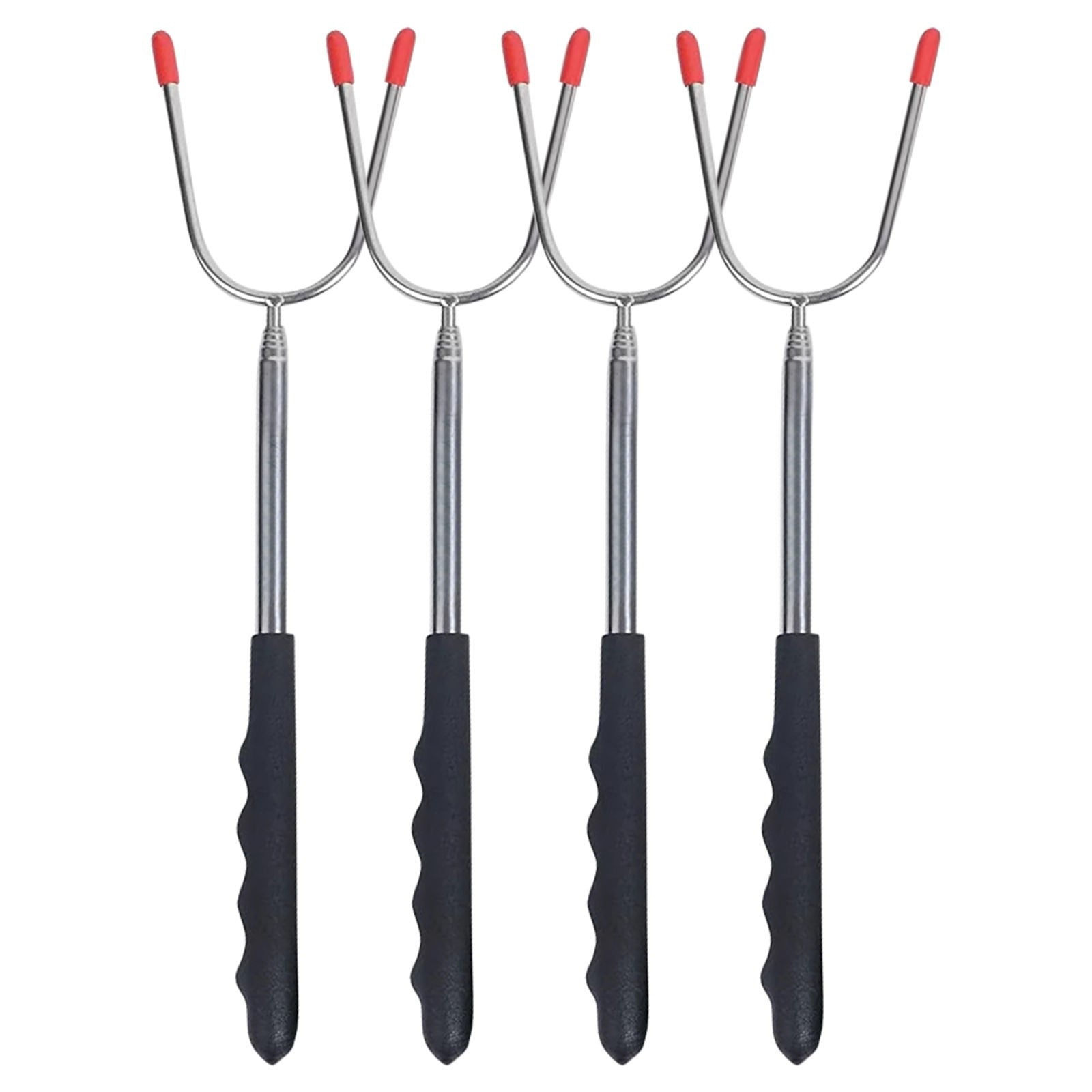 4*Bbq Forks + 1*Cloth Bag, Kaireo Barbecue Forks, U-Shaped Telescopic ...