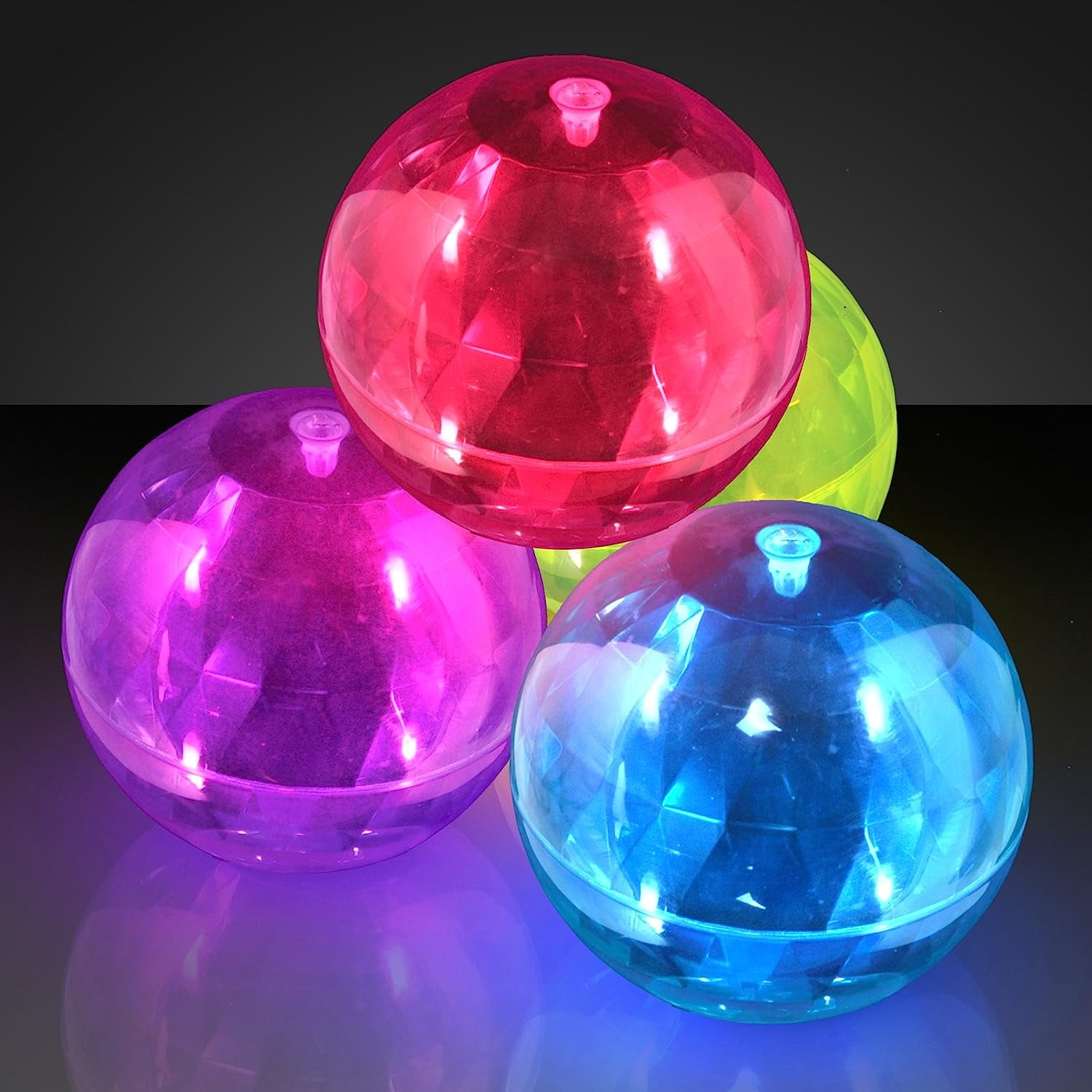 4" Big Assorted Colors Light up Bouncy Balls with Flashing LEDs (Set of ...