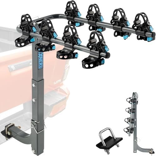 𝐔𝐩𝐠𝐫𝐚𝐝𝐞𝐝 4 Bike Rack Hitch Mount (240lbs Capacity), Bike Rack for Car ...