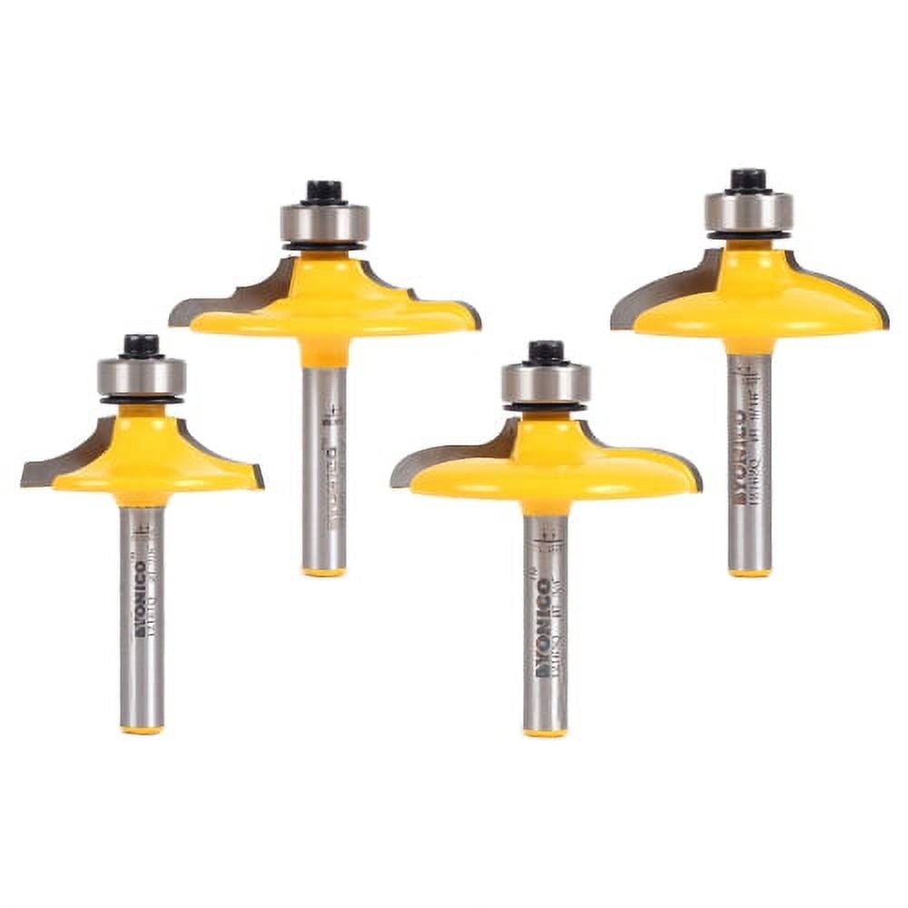 Yonico 12401q - 4 Bit Door and Drawer Front Edging Router Bit Set, 1/4 ...