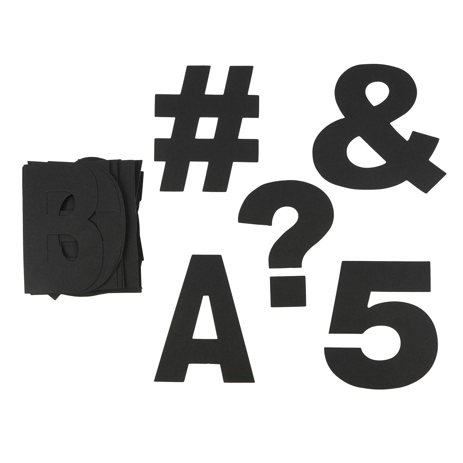 4" Black Project Letters - Numbers & Characters by B2C - Paper Cutouts ...