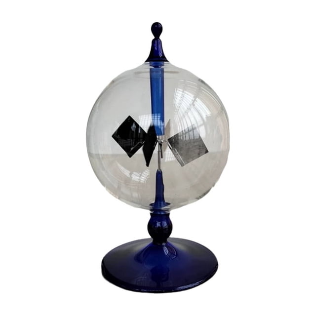4 Blades Rotating Glass Windmill Solar Powered Crookes Radiometer Light ...