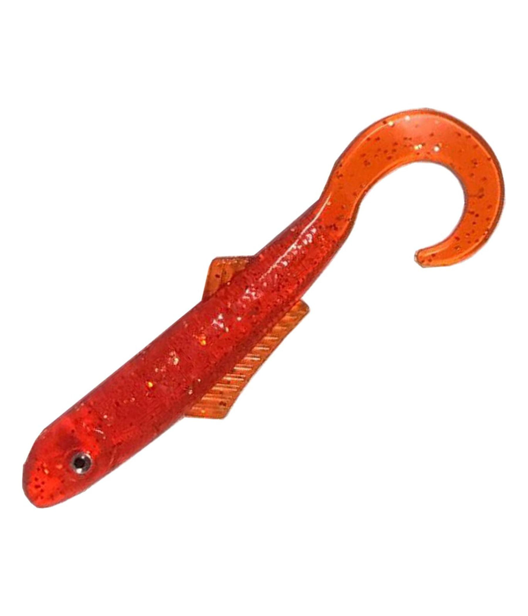 4" Blam Curly Tail Swimbaits Orange Red 30 Pieces - Walmart.com