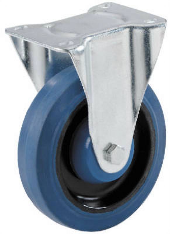 4" Blue Elastic Rubber Rigid Plate Caster 265 LB Capacity, Each ...