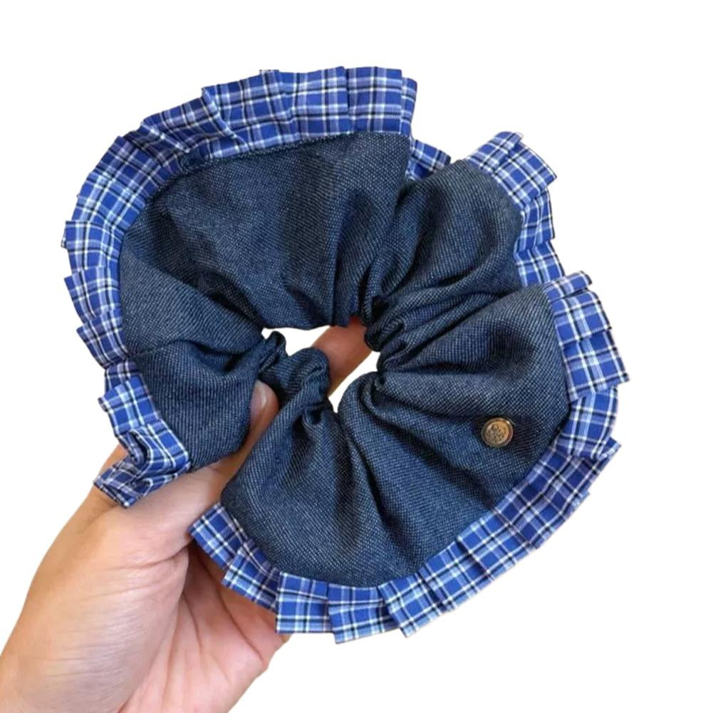 4# Blue Large Intestine Ring-Plaid Edge (D)$ Korean Bow Denim Blue ...