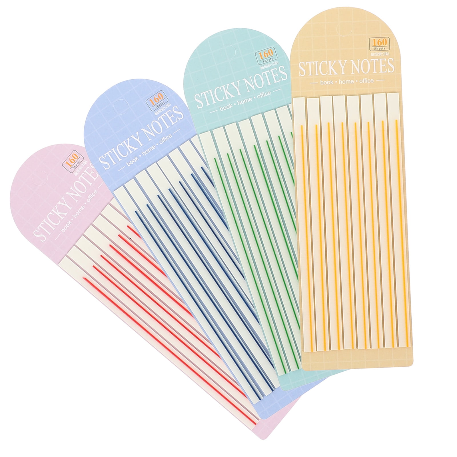 4 Books Highlighter Strip Pastel Sticky Tabs Note Strips - Walmart.com