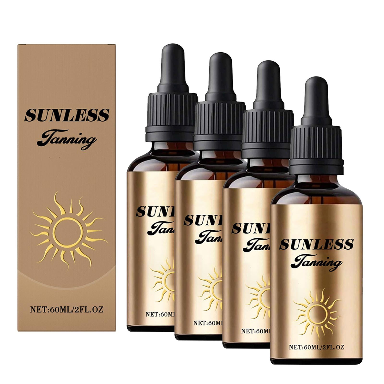 (4 Bottle) Sunless Tanning Drops To Drink - Drinkable Tanning Drops ...