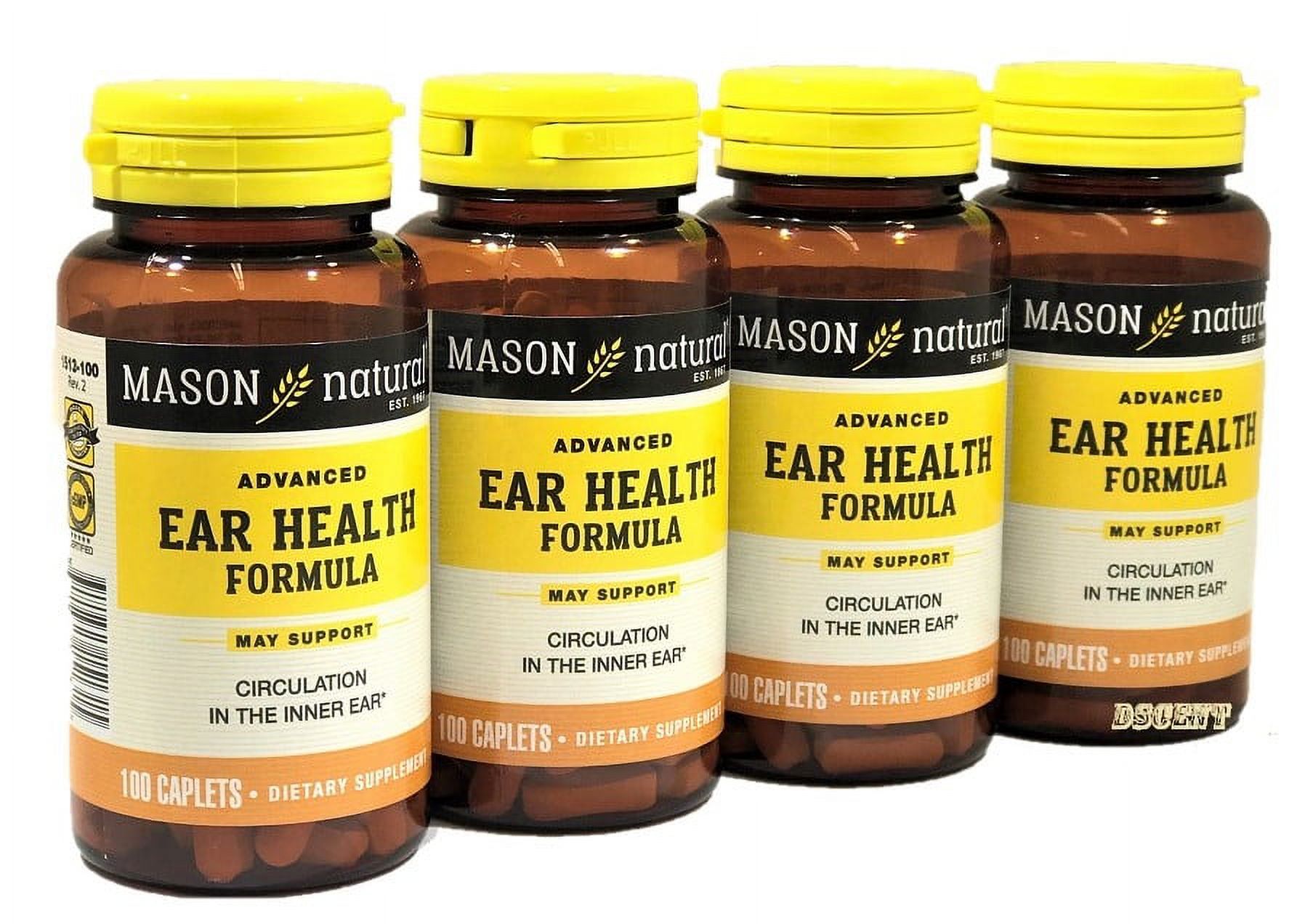 4 Bottles of Mason Naturals Ear Health Formula Advance Formula 100 ...
