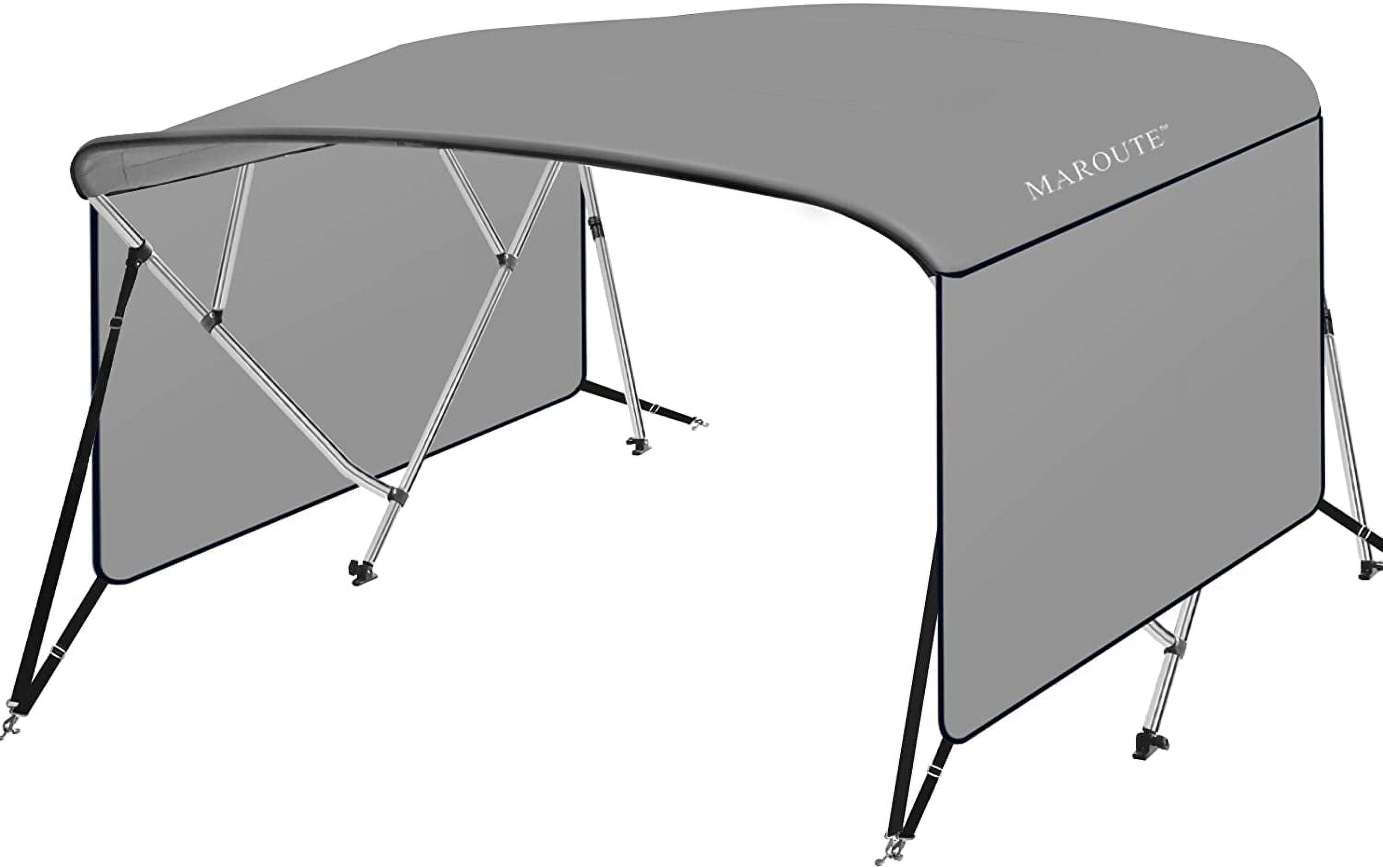 4 Bow Bimini Top Boat Cover with 1” Aluminum Alloy Frame, Include 2 ...