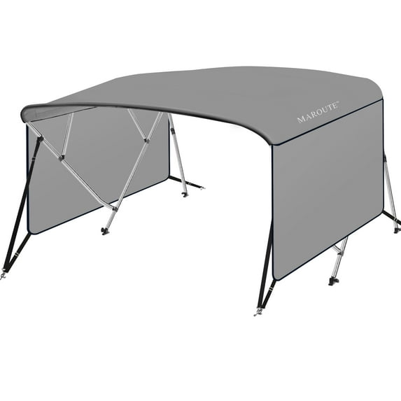 4 Bow Bimini Tops for Boat, Boat Canopy with Zippered Side Curtains, Pu ...