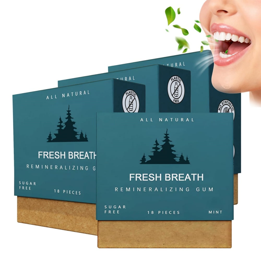 4 Box/72 Pcs Remineralizing Chewing Gum, Organic Mastic Mint Miracle ...