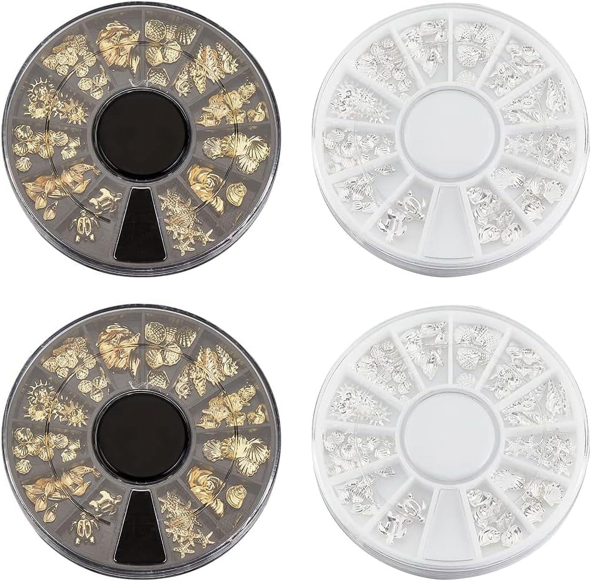 4 Boxes Marine Animal Resin Fillers Gold Sliver Alloy Cabochons Ocean ...