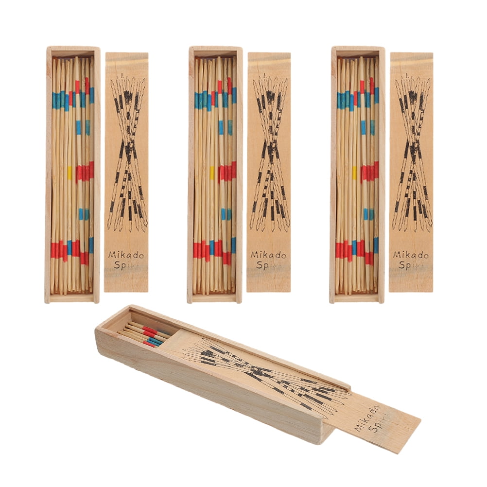 4 Boxes Wooden Pick Stick Up Sticks Families Game Toy Kids Family Games ...