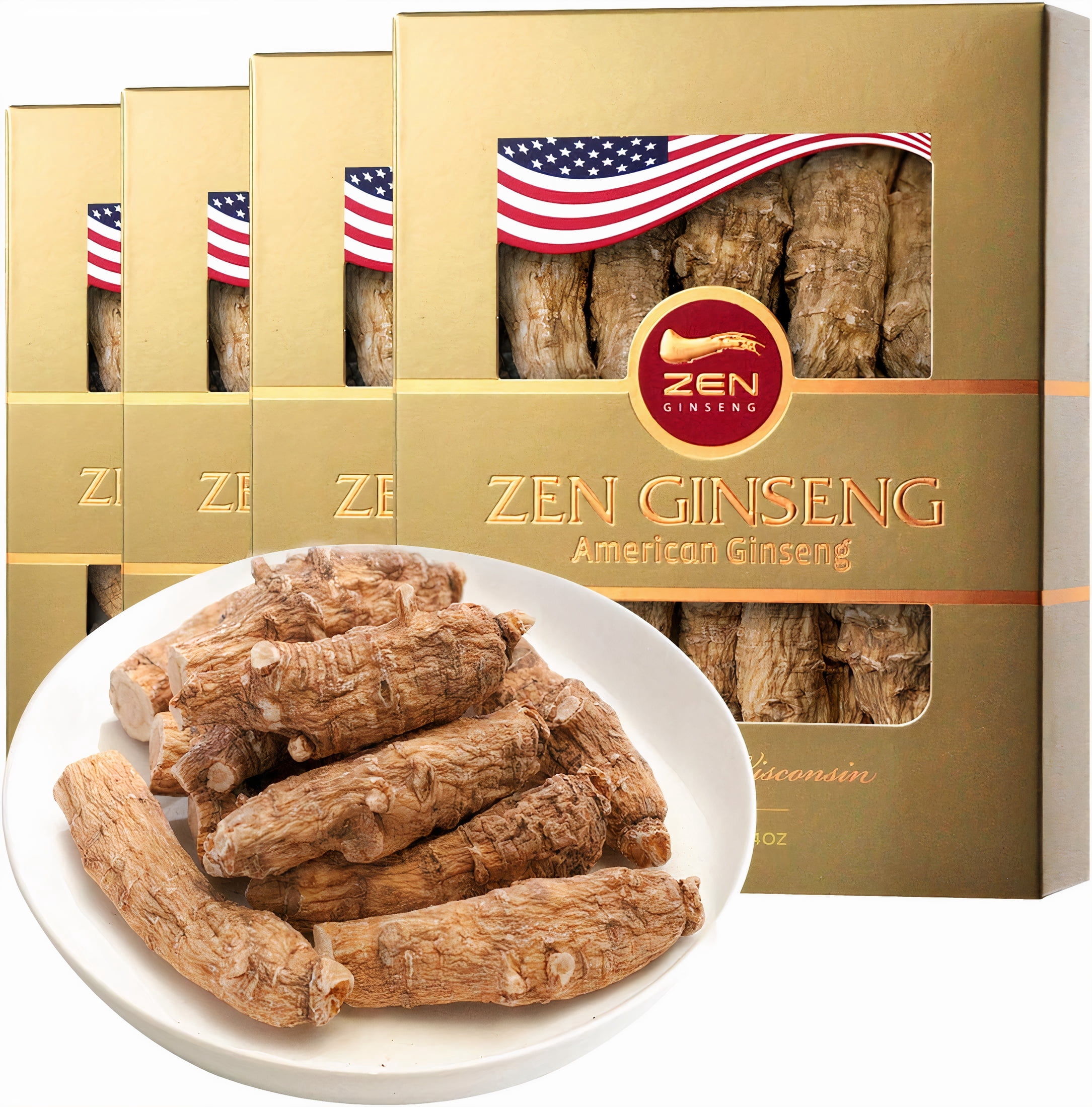 4 Boxes of Half Short Large American Ginseng Root (4oz/Box) - Walmart.com
