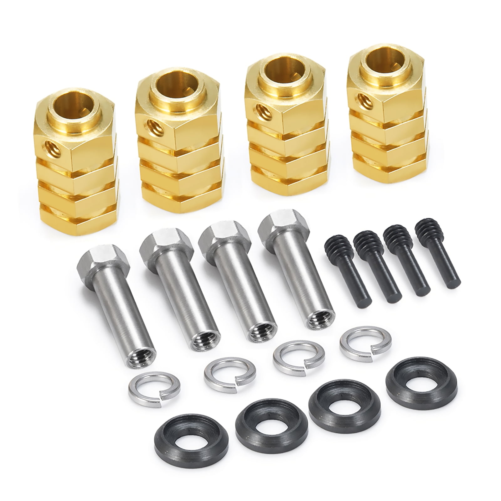 4* Brass 12mm Wheel Hex Adapter Extended Combiner Set 1/10 RC Car Repair Parts for Traxxas TRX-4 ...
