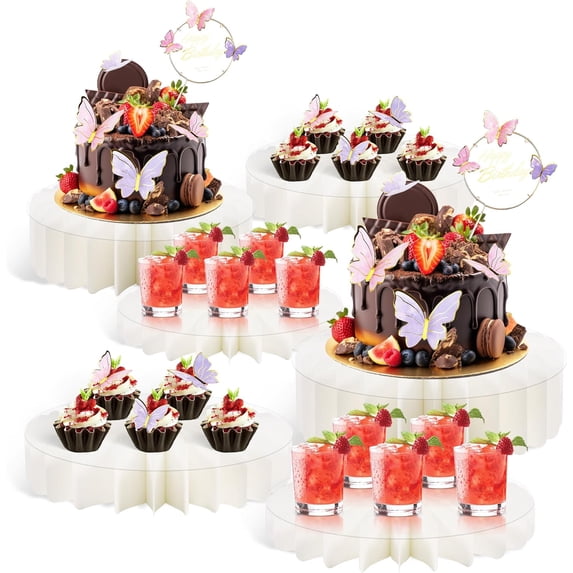 4- Buffet Risers | Display Stands with Adjustable Cylinder Stands for ...