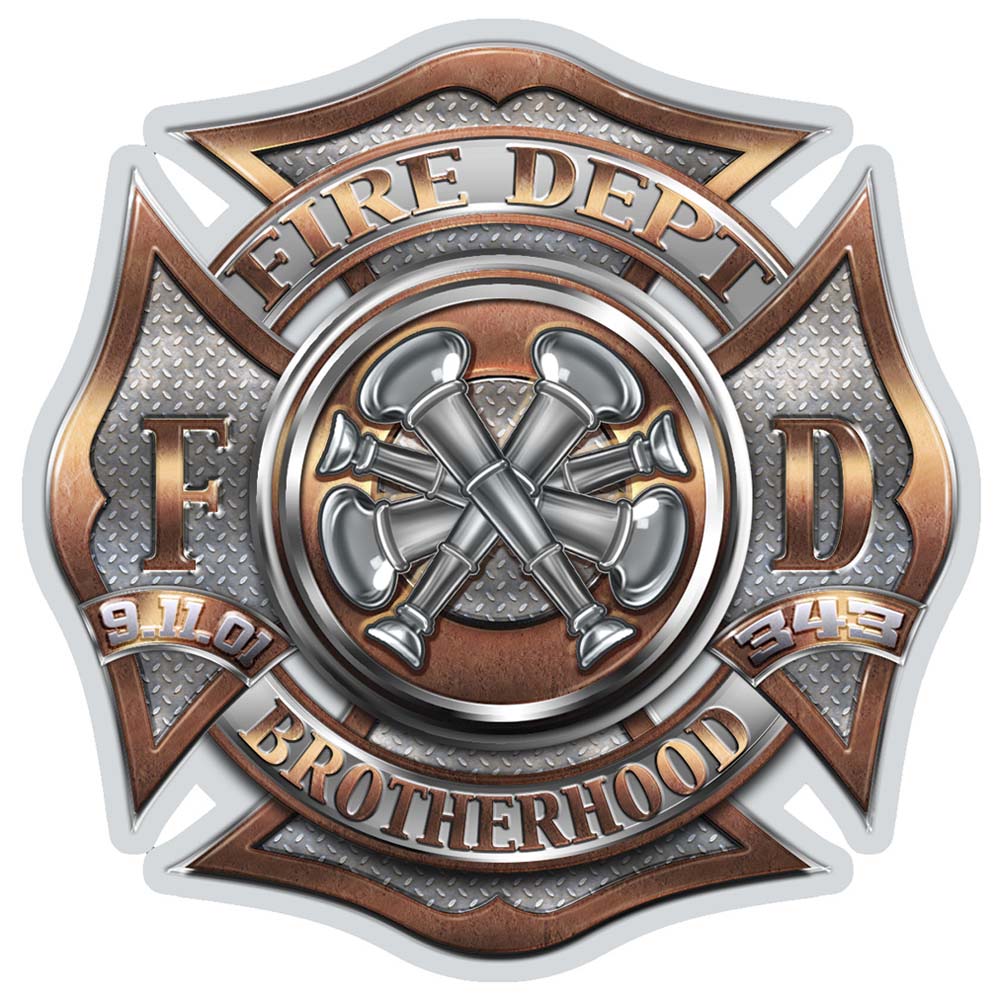 4 Bugle Ranking Firefighter White vinyl Reflective Decal 6In - Walmart.com