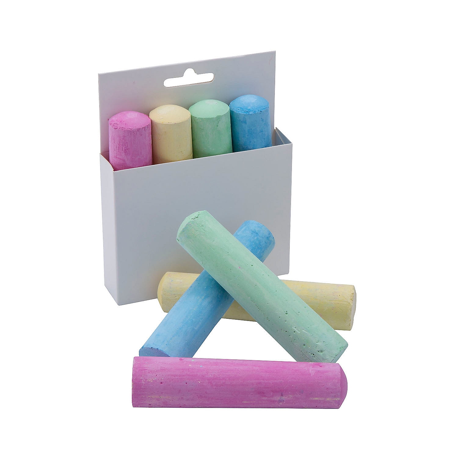 4" Bulk 12 Boxes Jumbo Solid Color Sidewalk Chalk - 4 Colors Per Box ...