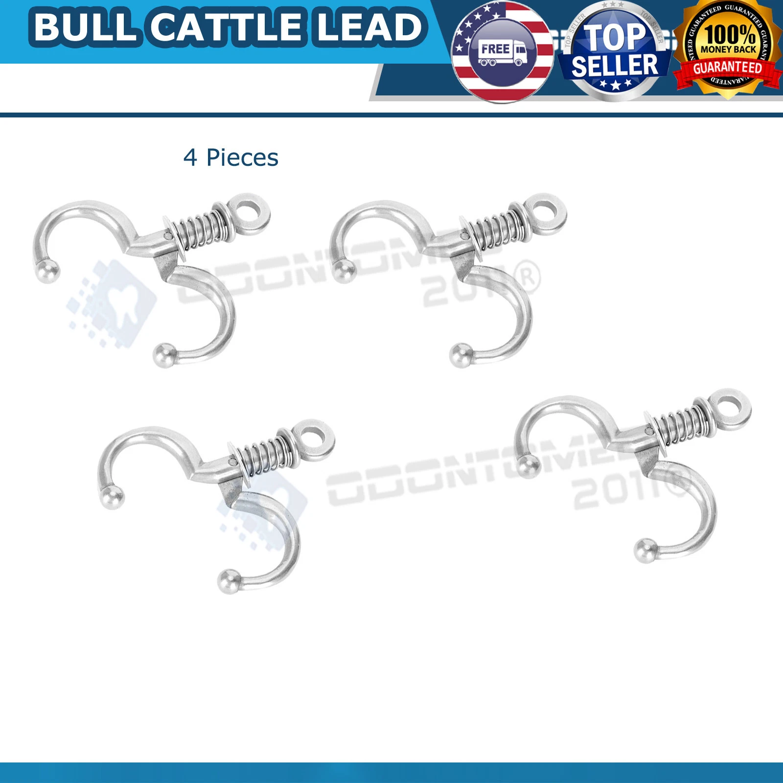 4 Bull Cow Cattle Bovine Nose Ring Automatic Cow Spring Nose Pliers ...