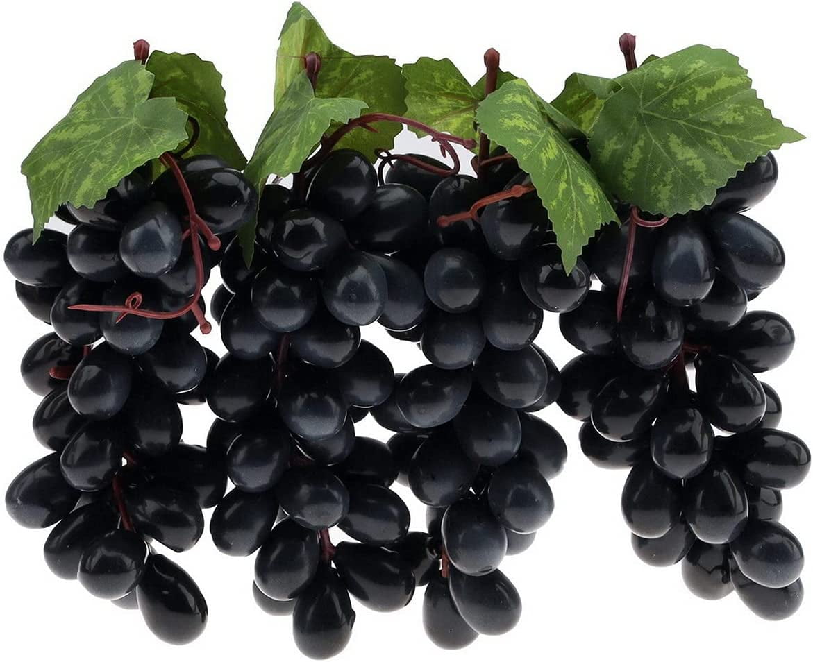 4 Bunches Artificial Grape Lifelike Simulation Fruit Decorative Fake ...