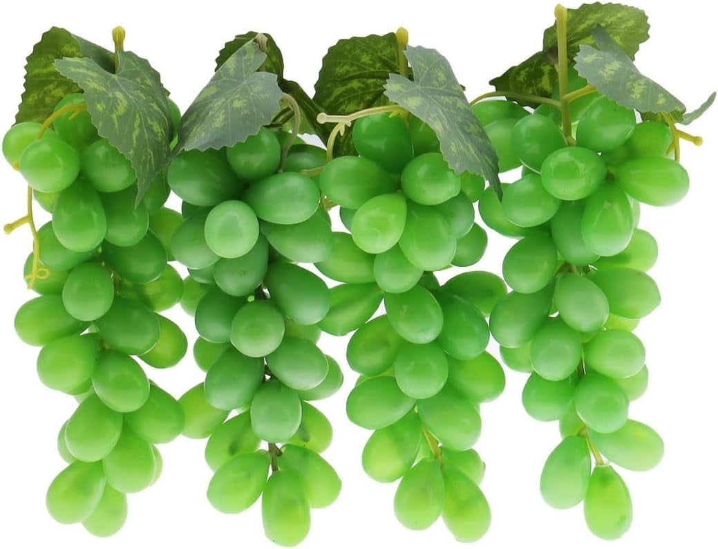 4 Bunches Artificial Grape Lifelike Simulation Fruit Decorative Fake ...