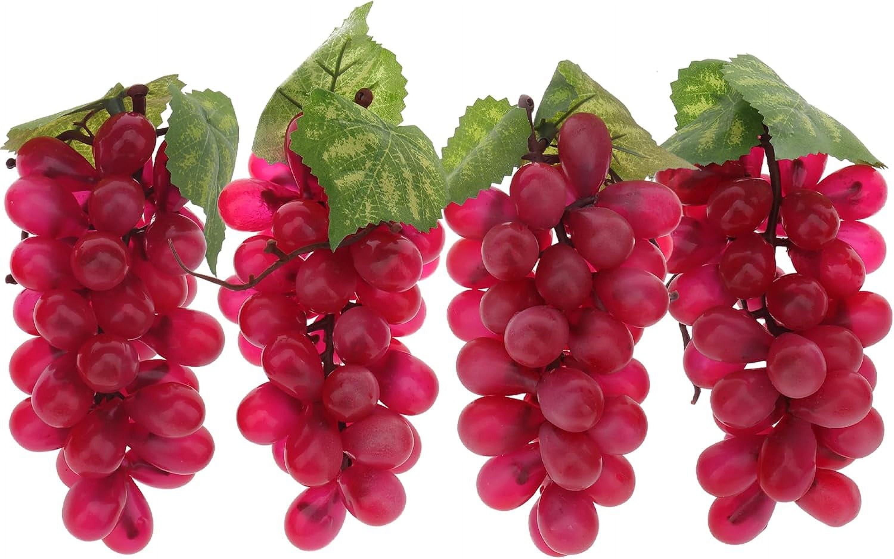 4 Bunches Artificial Plastic Fake Black Grapes with Vines Garland ...