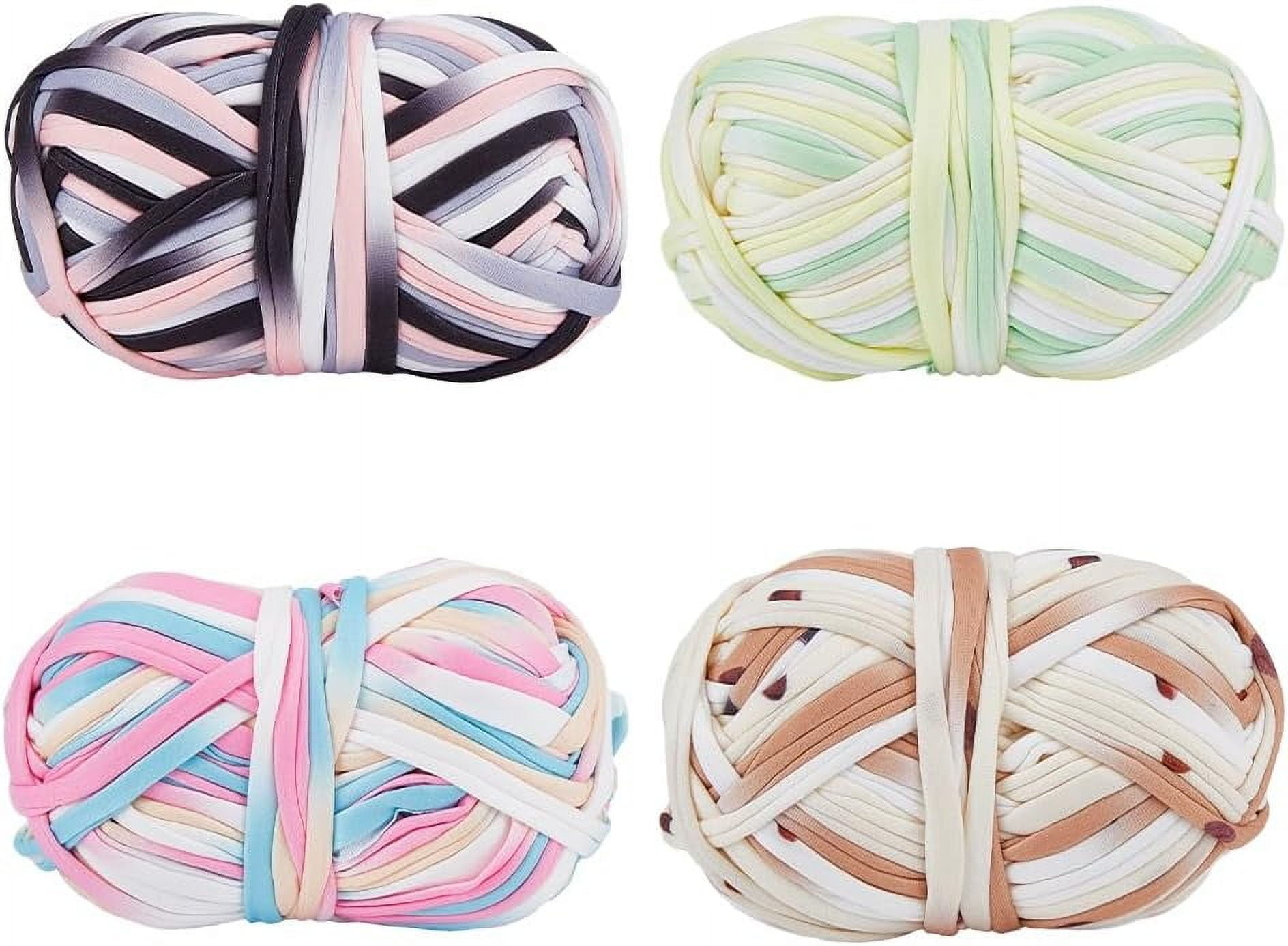 4 Bundles 4 Colors Rainbow Yarn 130Yard Yarn for Crocheting Knitting Easy to See Stitches Thick ...