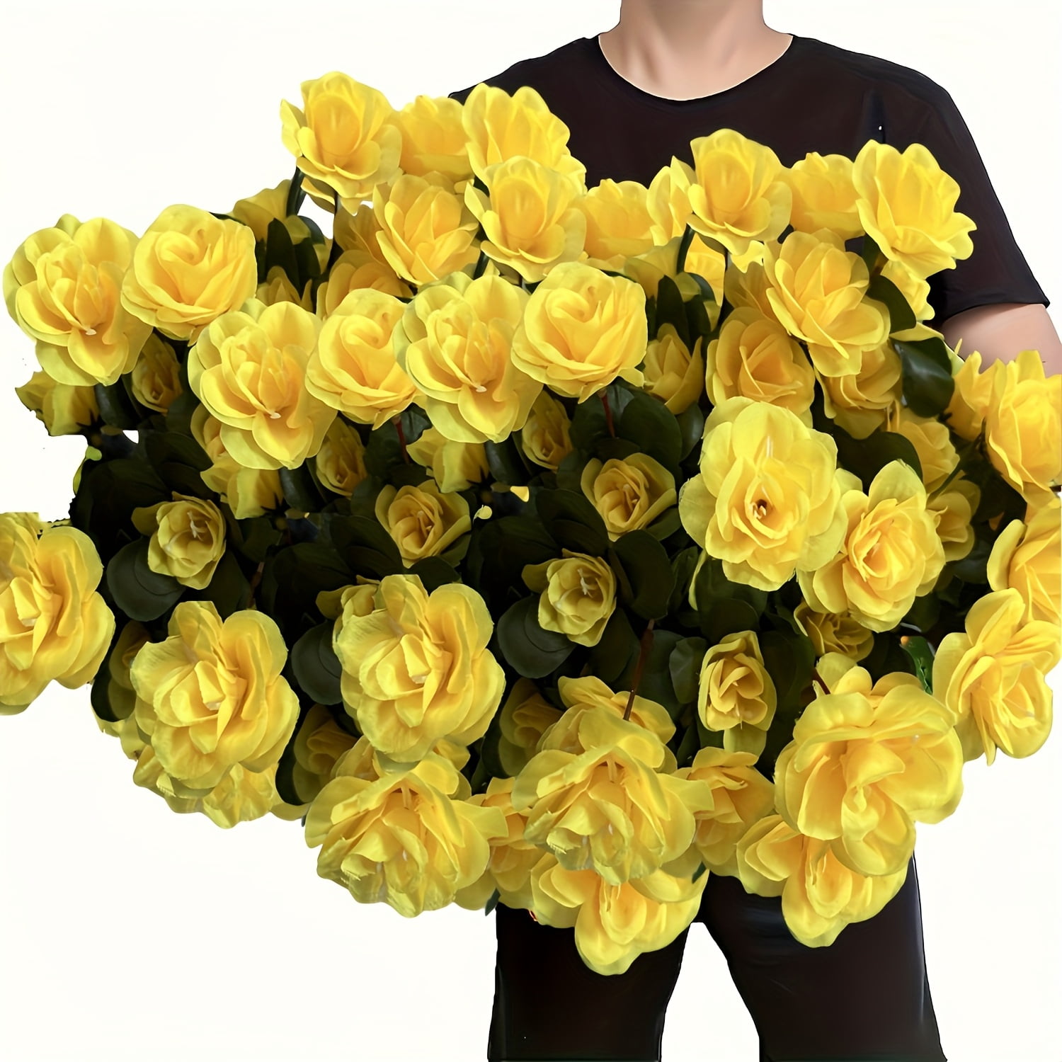 4 Bundles of Artificial Camellias and Azaleas, Plastic UV Resistant ...