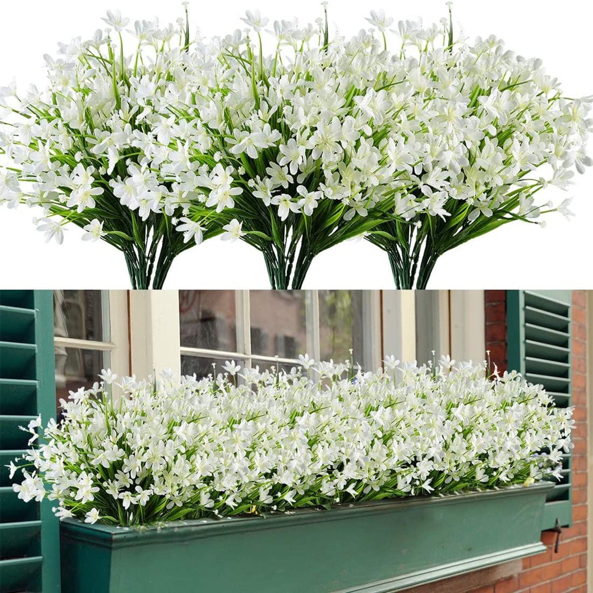 4 Bundles Artificial Daffodil Flowers for Outdoors Fake Flowers ...