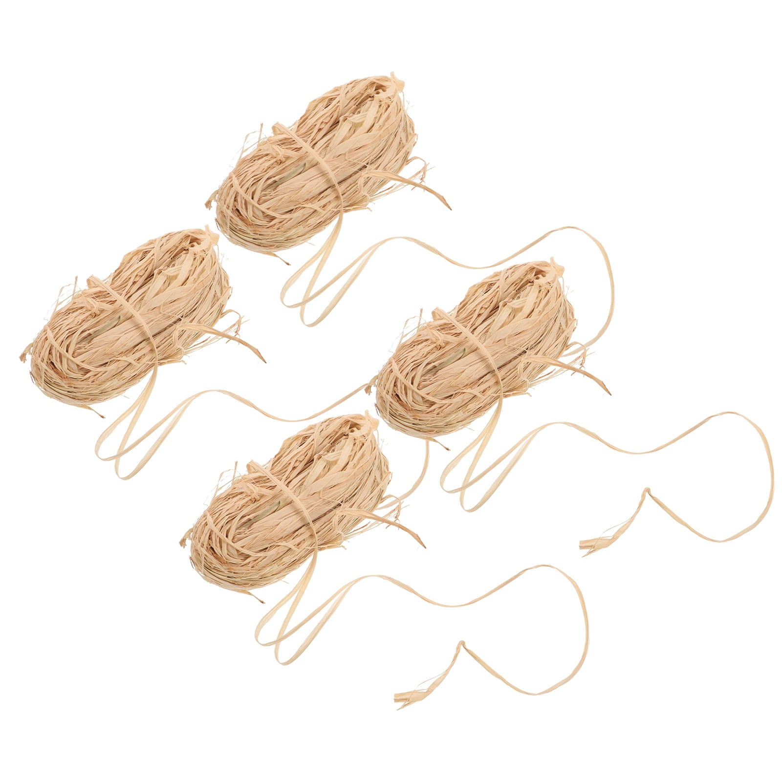 4 Bundles of Natural Raffia Ribbon for Flower Rustic Ribbon Straw Bale ...