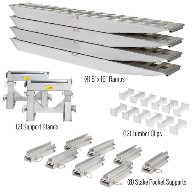 4-Bunk Load Leveler Drop Deck Truck Trailer Modular Ramp - Walmart ...