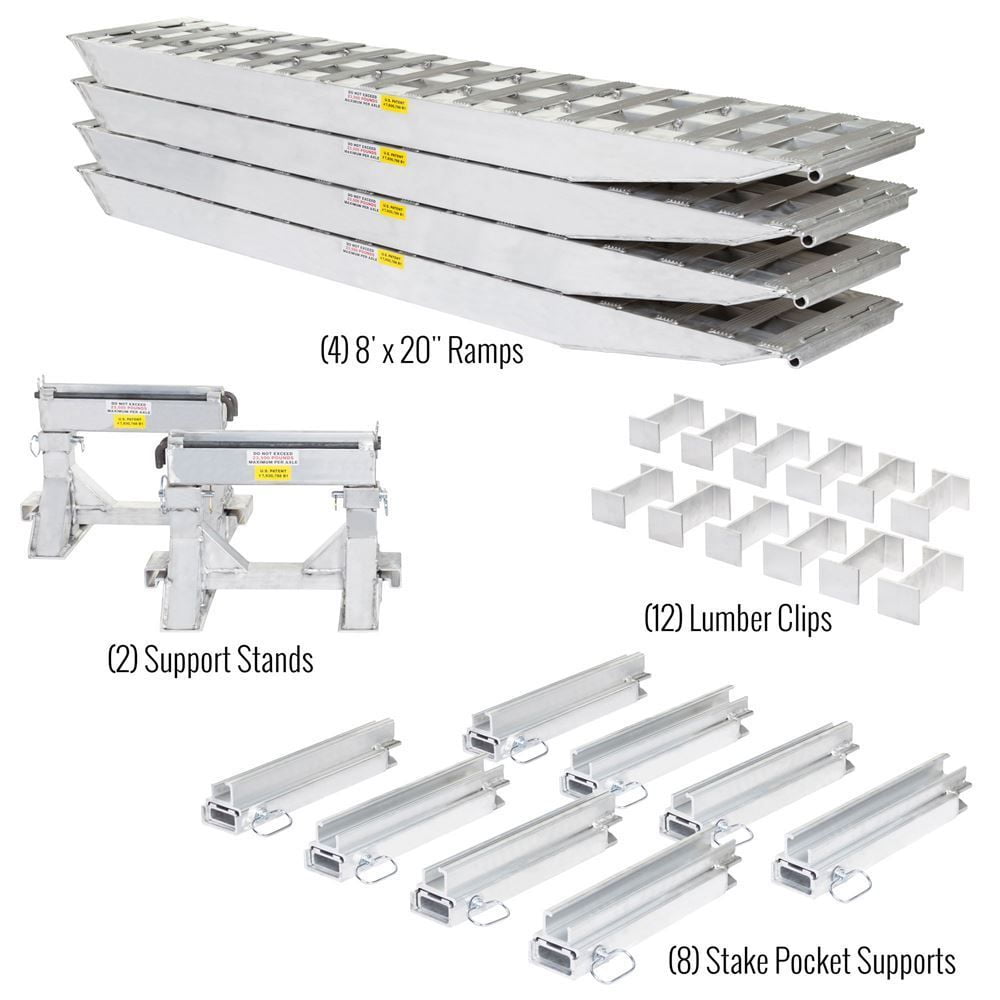 4-Bunk Modular Drop Step Deck Load Leveler 23,500 LB Ramp - Walmart.com