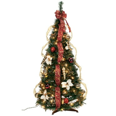4' Snow Frosted Winter Style Pull-Up Tree by Holiday PeakTM - Walmart.com