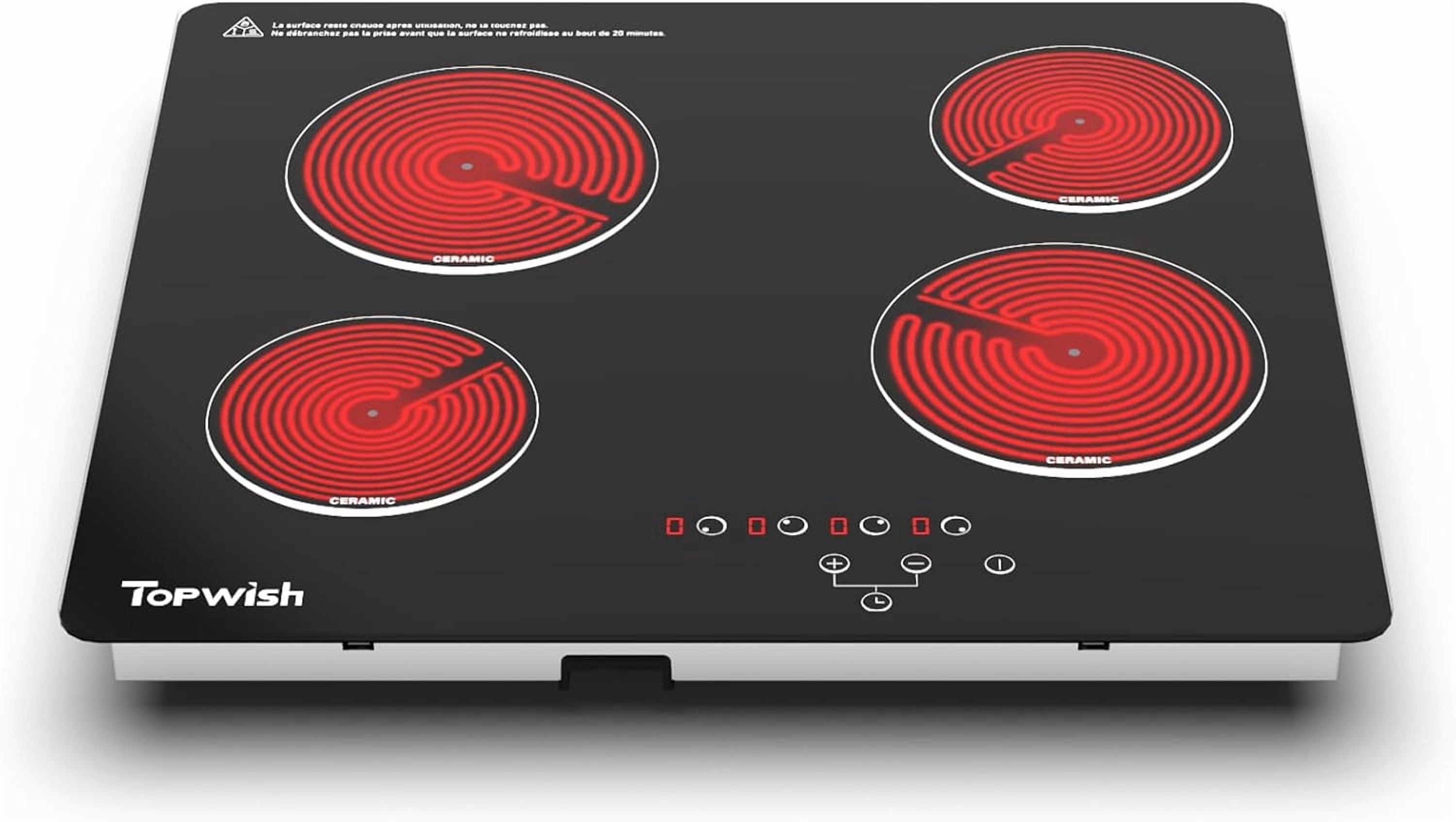 4 Burner Electric Cooktop, 24 Inch, Built-in Stove Top, 220-240v ...