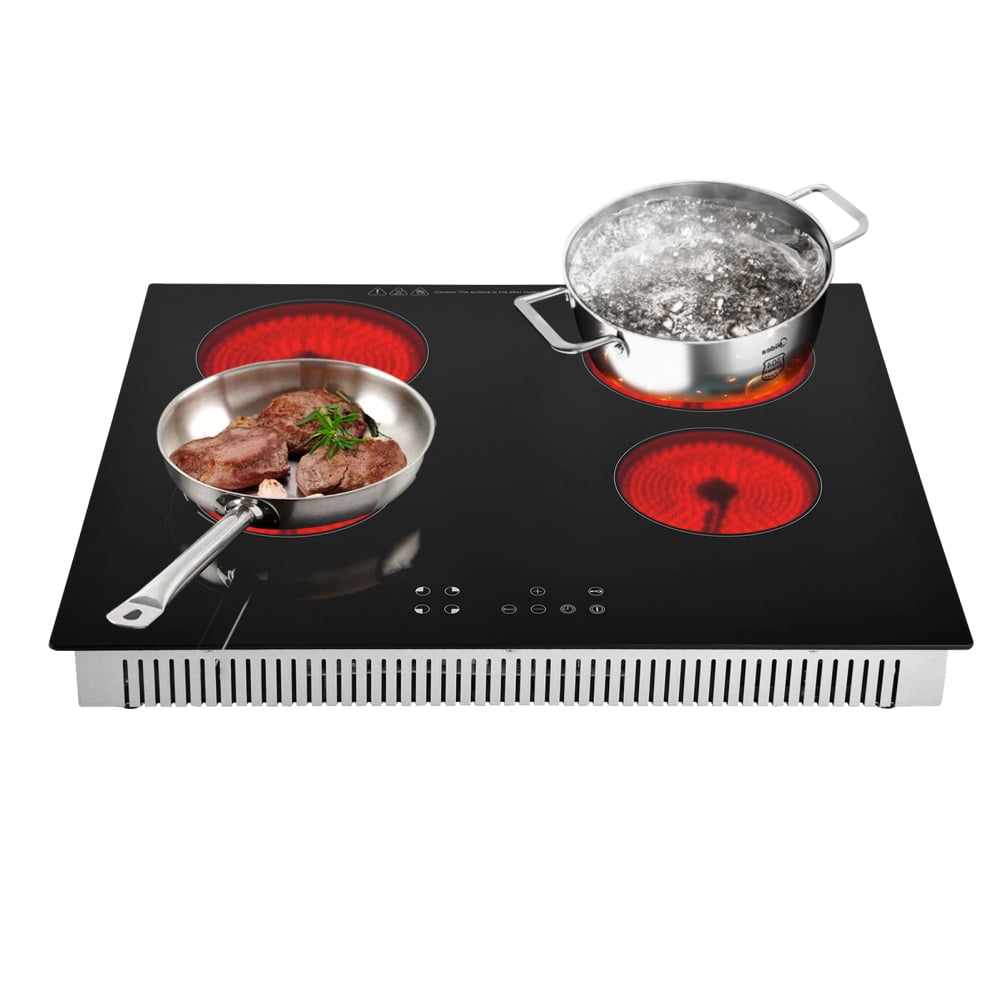4 Burner Electric Stove Top 2000+1400W, 23.6in Countertop Radiant ...