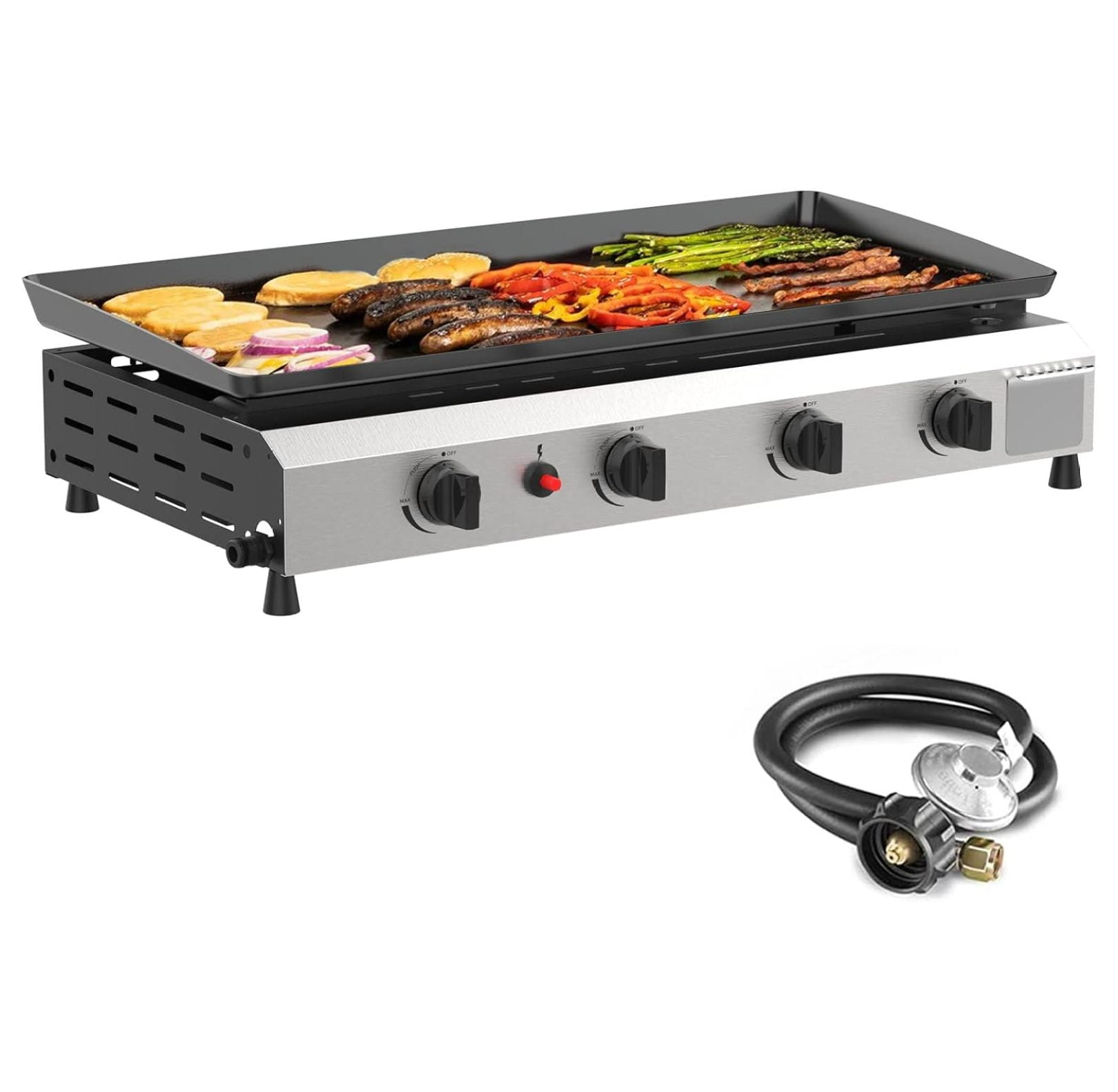 4 Burner Flat Top Gas Griddle-30 Inch Outdoor Propane Griddle-40000 BTU ...