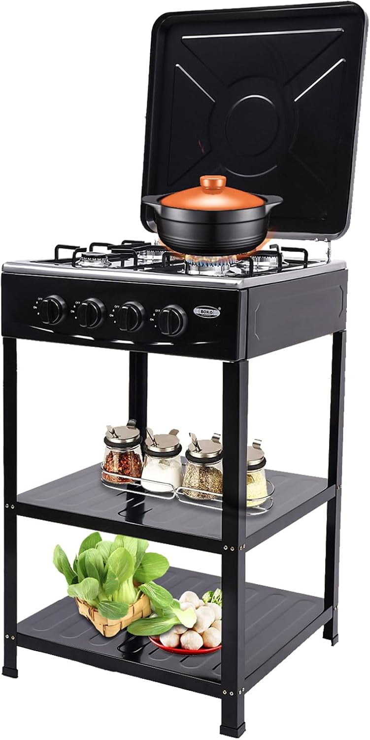 4 Burner Gas Stove Portable Outdoor Stove with Removable Storage Stand ...