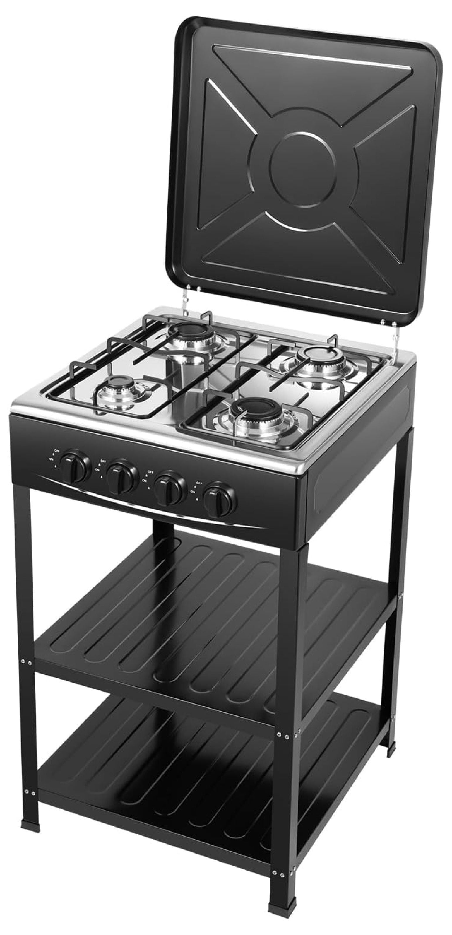 4 Burner Gas Stove Portable Outdoor Stove with Removable Storage Stand ...