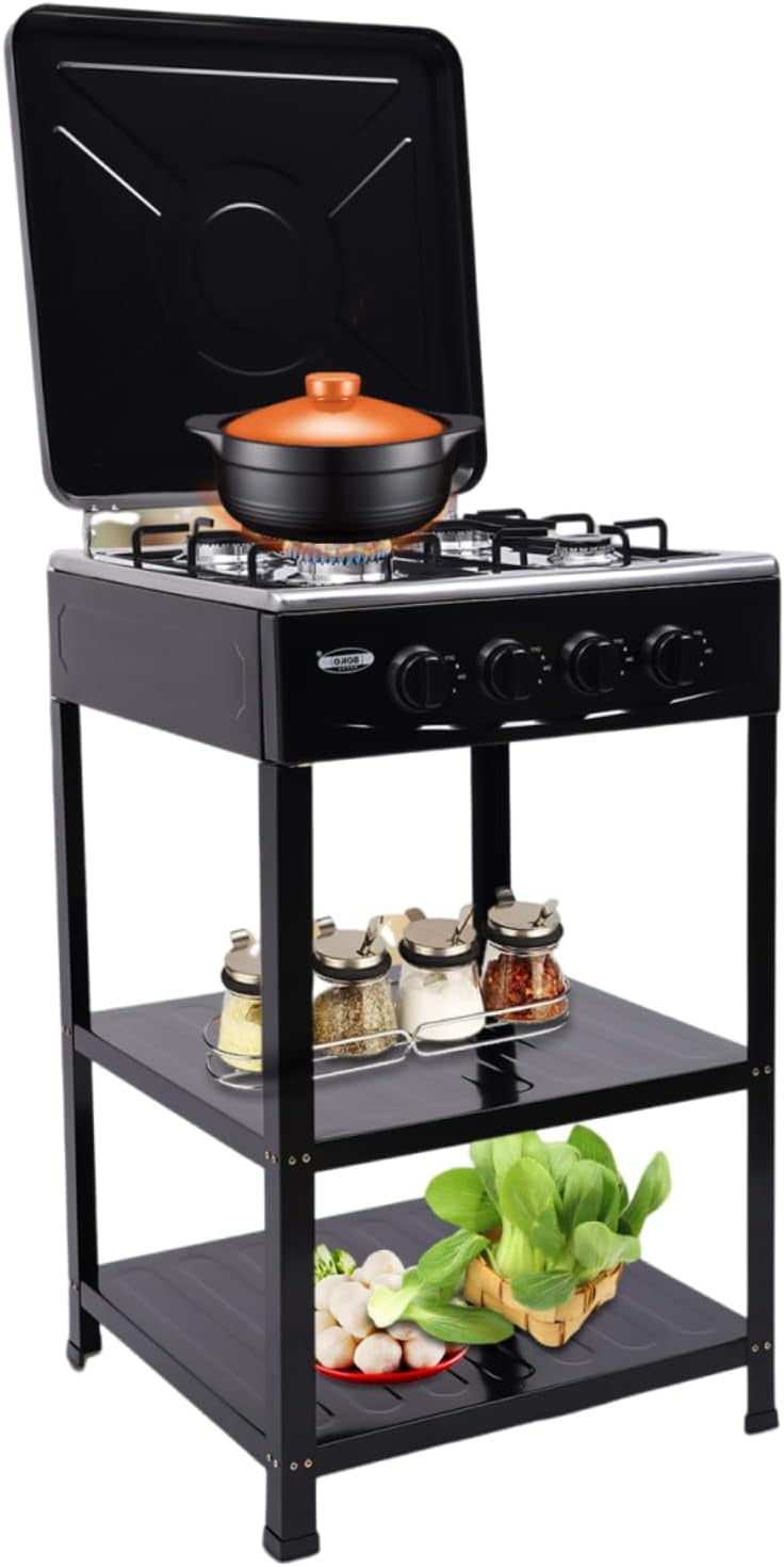 4 Burner Gas Stove with Removable Leg Stand Portable Gas Stove LNG/LPG ...